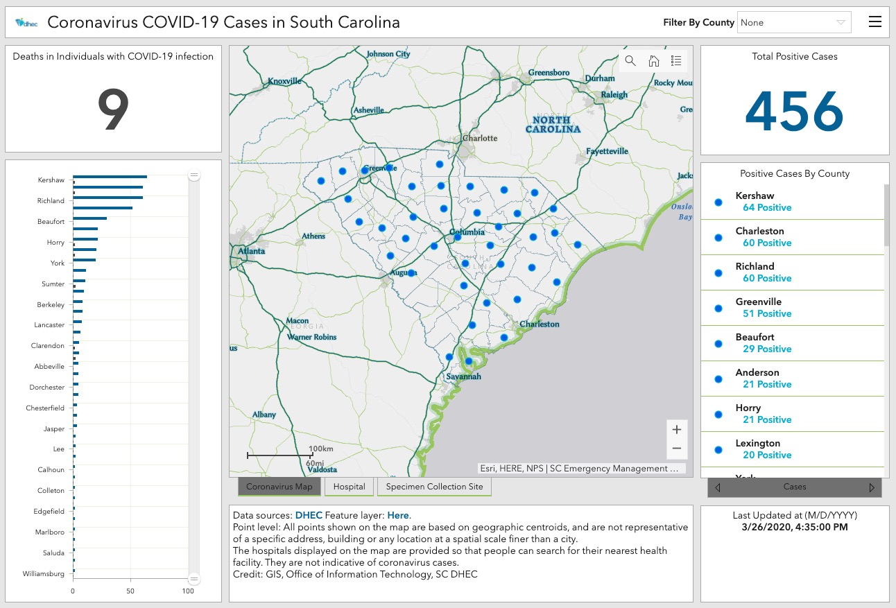 South Carolina Coronavirus Update: 32 New Cases, 456 Total Cases